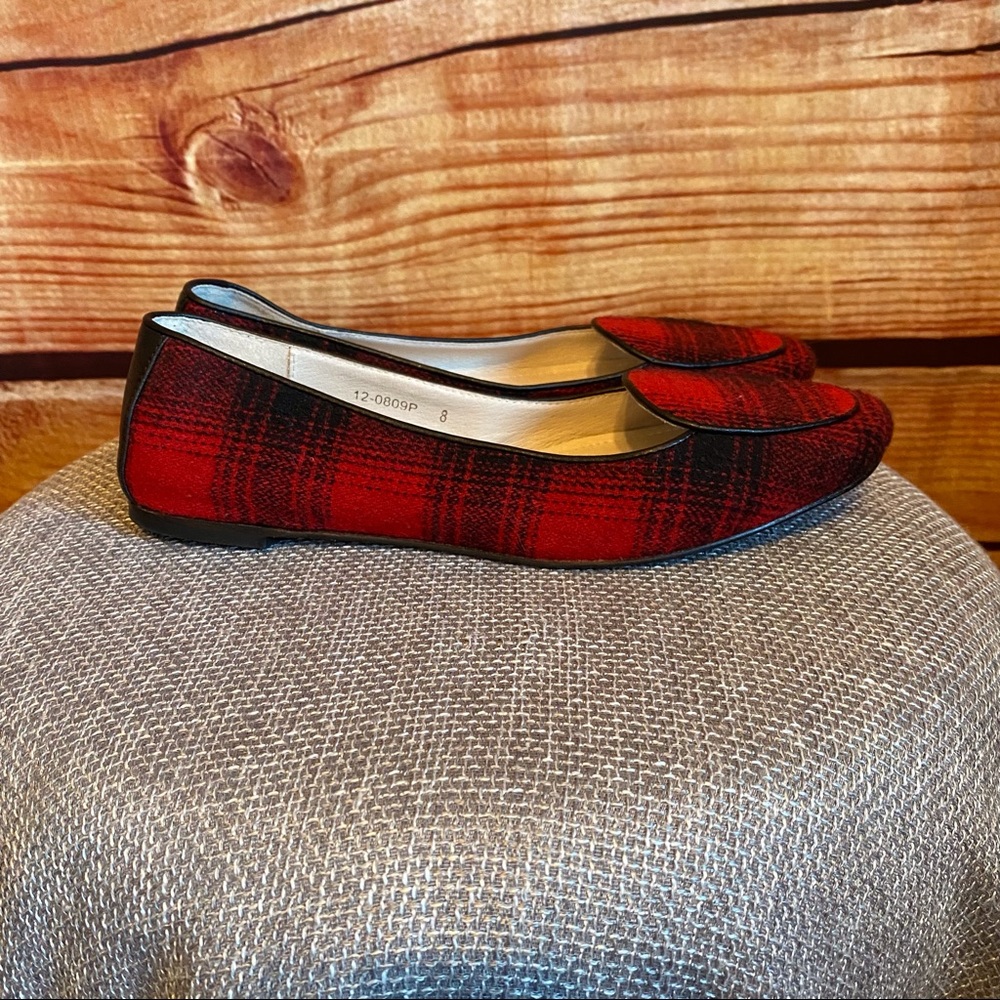 J. Jill Red & Black Plaid Loafers - Gem